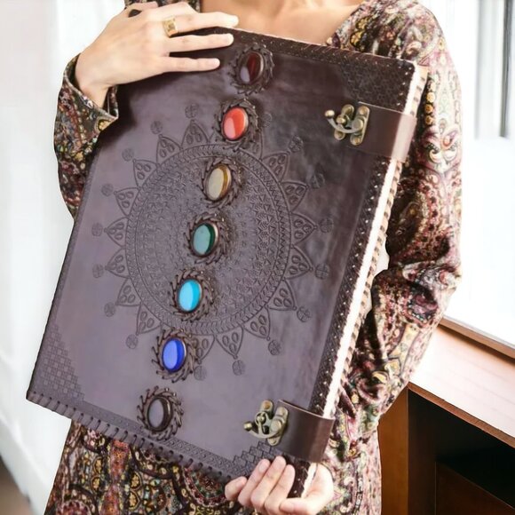 EARTHBOUND | Office | Nwt Earthbound Trdg Co Xl Brown Leather Chakra ...
